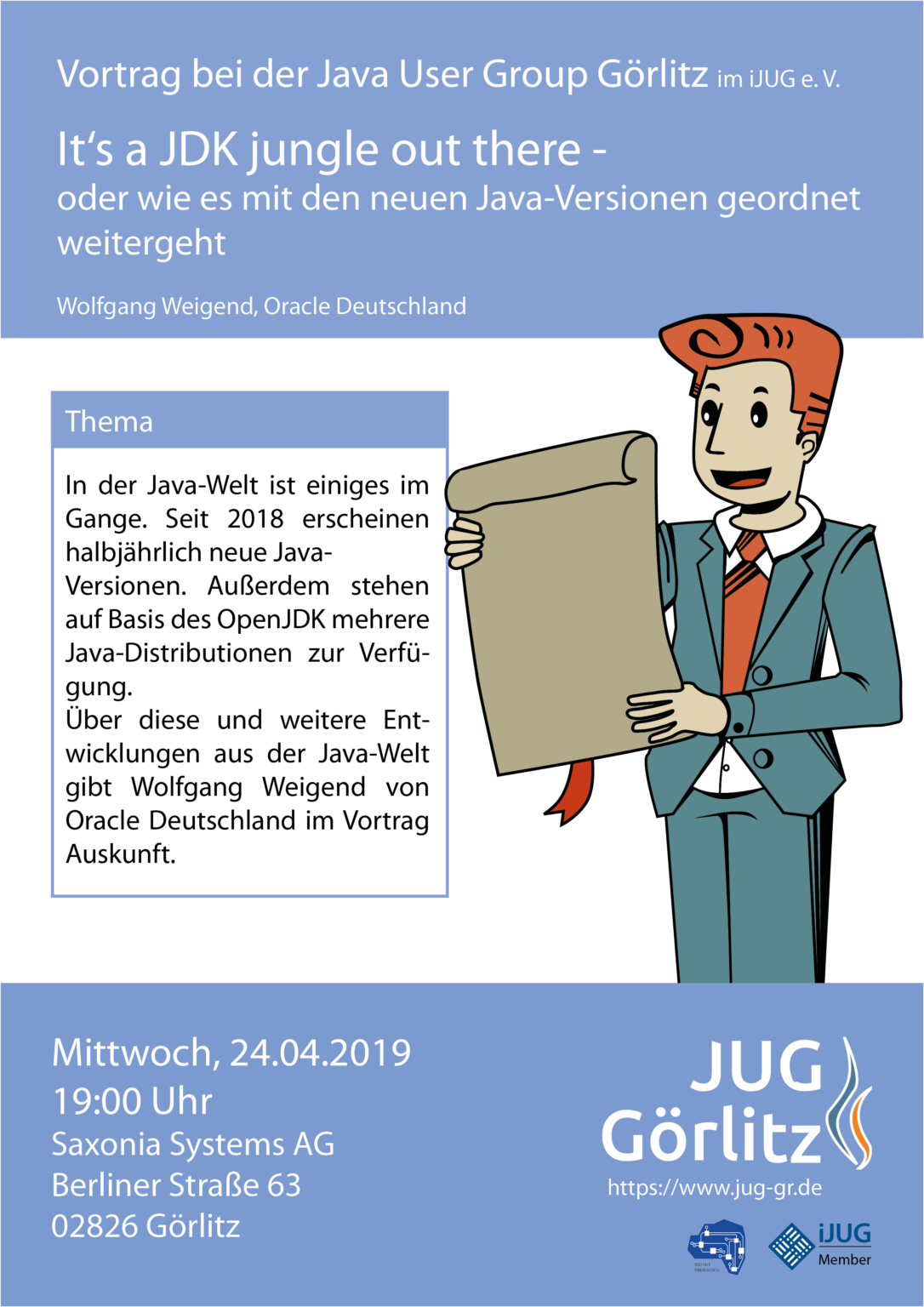 Plakate und Flyer Java User Group Görlitz – Sanguinik.de